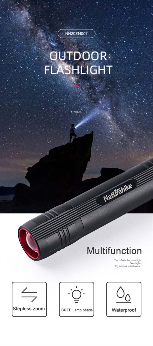 Naturehike Camping Multifunction Zoom LED Flashlight NH20ZM007 – Peak69 ...