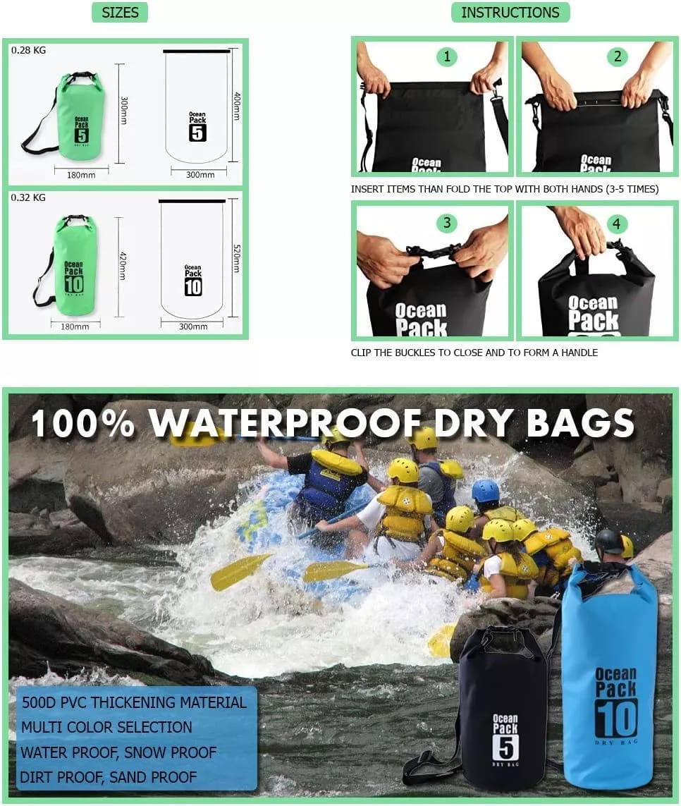 Ocean Pack Dry bag 5L/10L/15L/30L – Peak69 outdoor and adventure